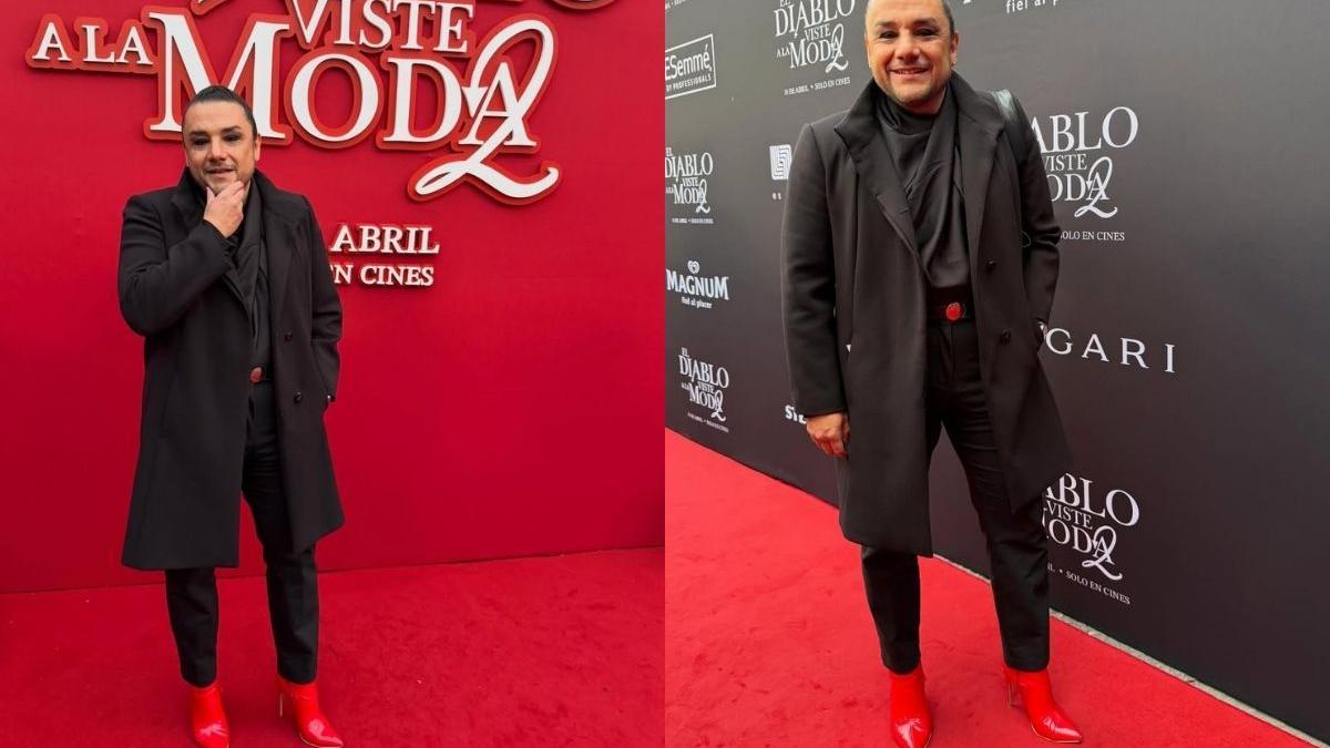 Así fue el look de Esteban Macías con tacones rojos en alfombra roja de ...