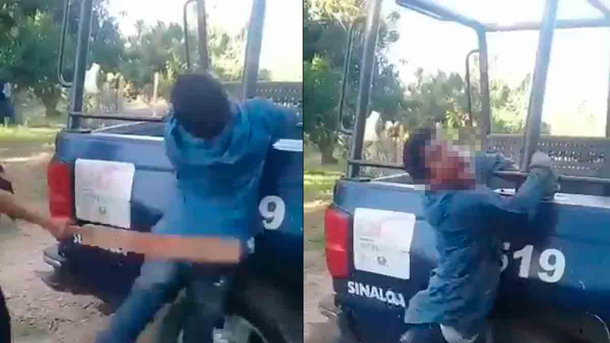 ‘Ya papito, perdón’ policías de Sinaloa castigan a tablazos a hombre ...