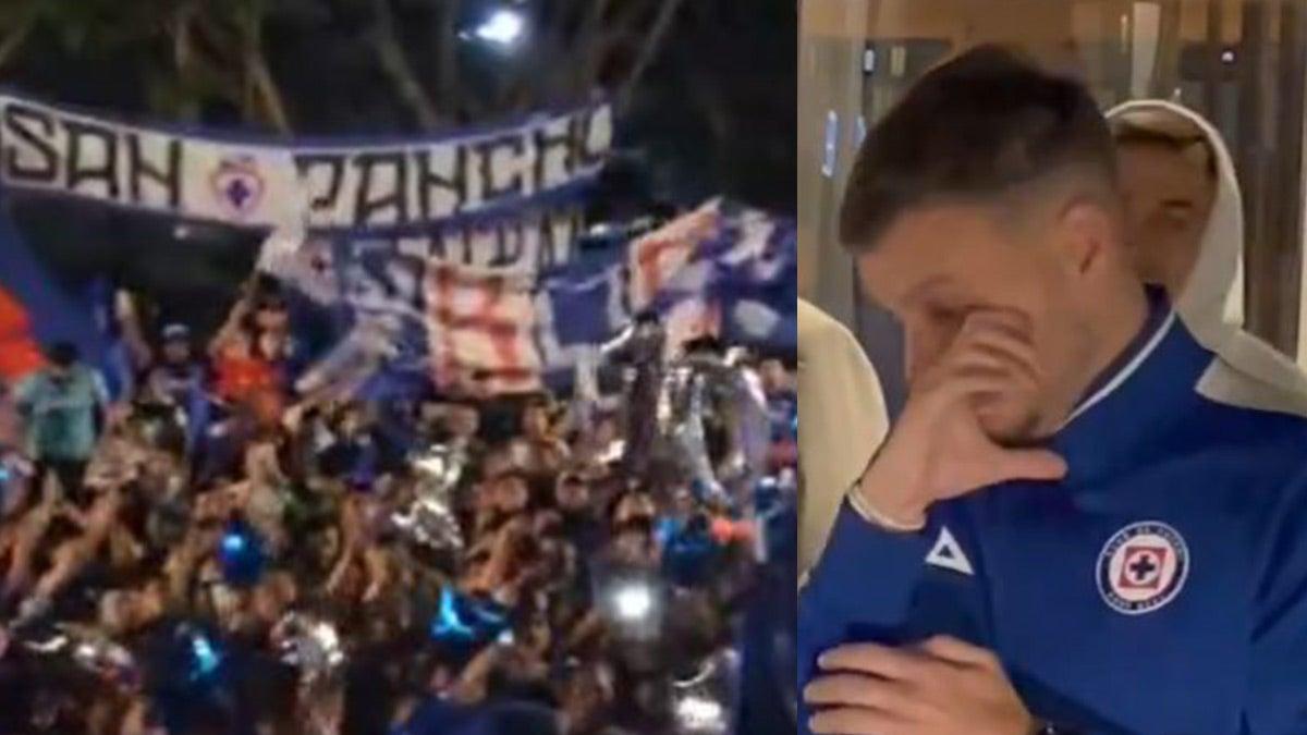 Cruz Azul recibe serenata y Martín Anselmi llora de emoción